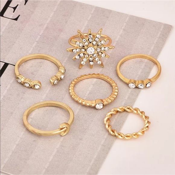 Laguna Girls | Jewelry | Starfire Goldtone Celestial Midi Ring Set ...